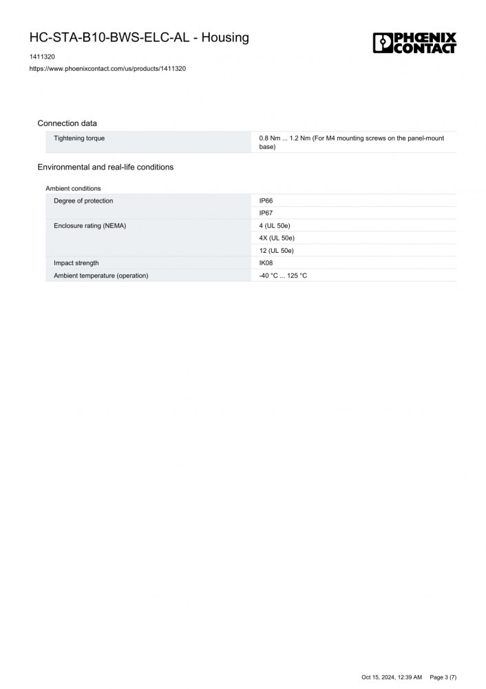 Phoenix Contact 1411320 product documentation page 3