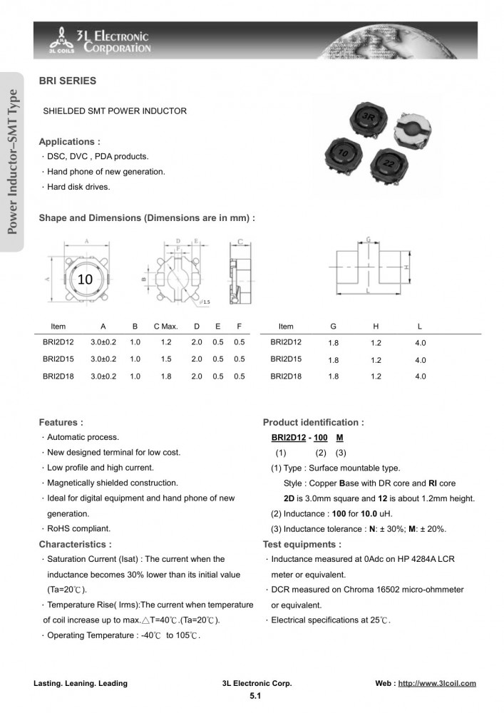 3L COILS BRI series catalogue, page 2