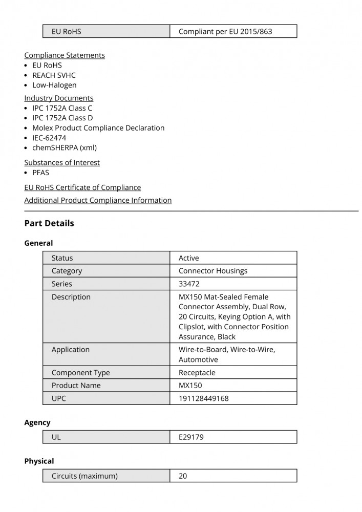 MOLEX 334722506 product document preview, page 2
