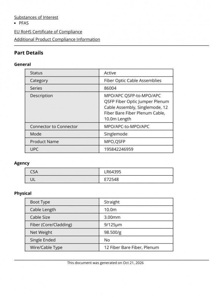 Technical document image for MOLEX 885366710, page 2