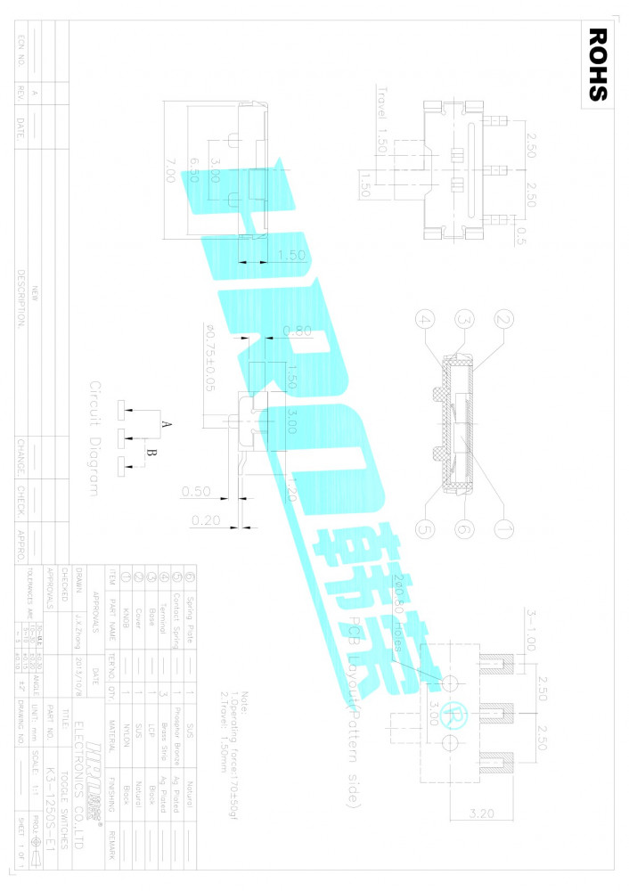 K3-1250S-E1 technical drawing preview