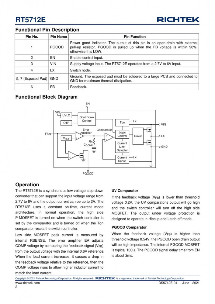 RT5712E datasheet page 2