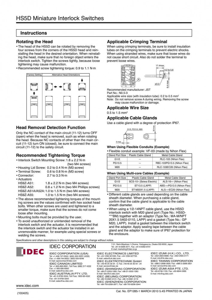IDEC HS5D datasheet page 8