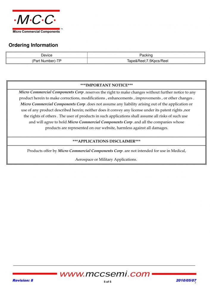 MCC SMAJ5919B-TP datasheet page 5