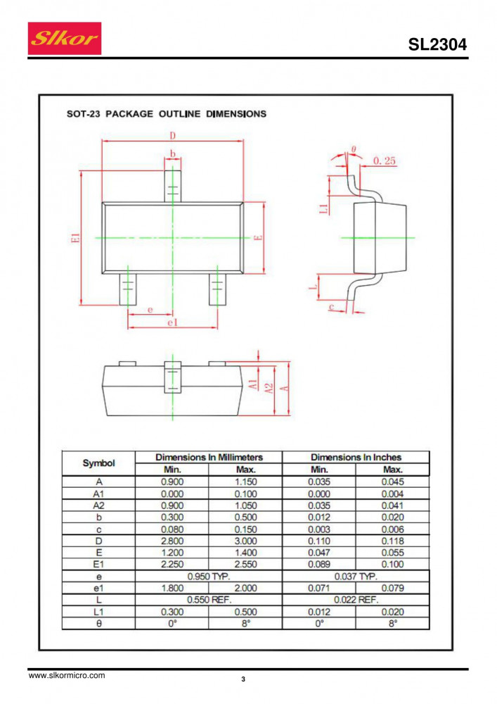 SL2304 datasheet page 3