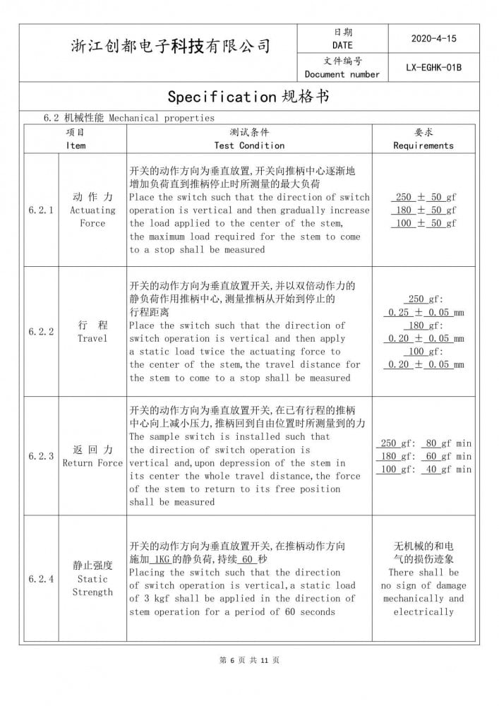 CAX TS-1102S-6x6x10.5-250 specification page 6
