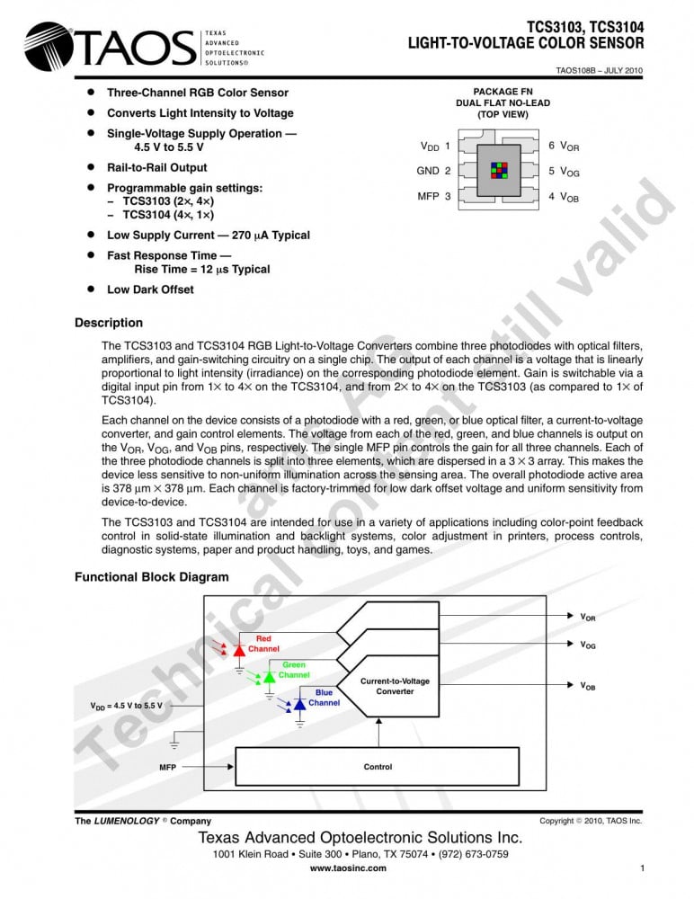 TCS3104FN datasheet page 2