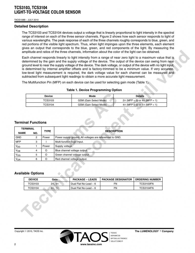 TCS3104FN datasheet page 3