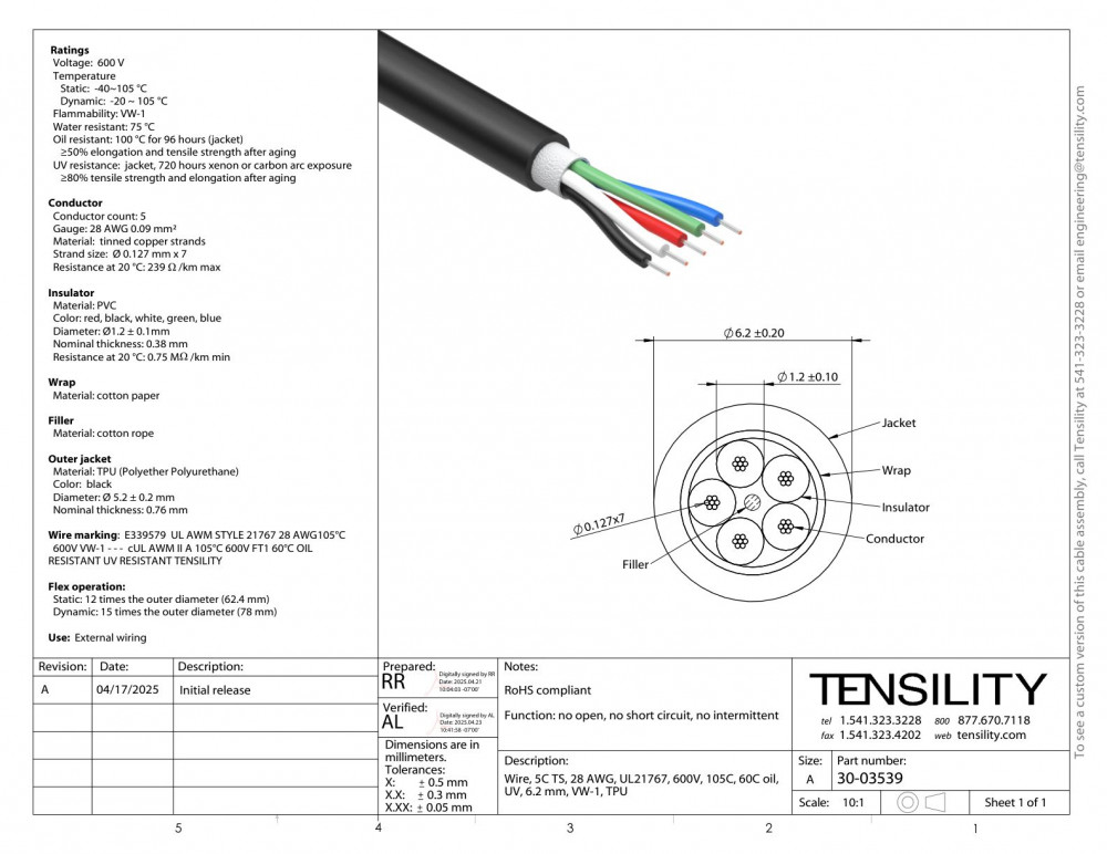 Tensility International 30-03539 product drawing preview
