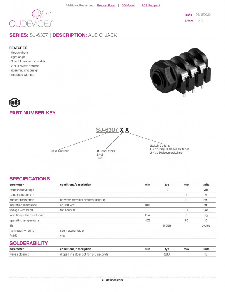 SJ-63072J datasheet page 1