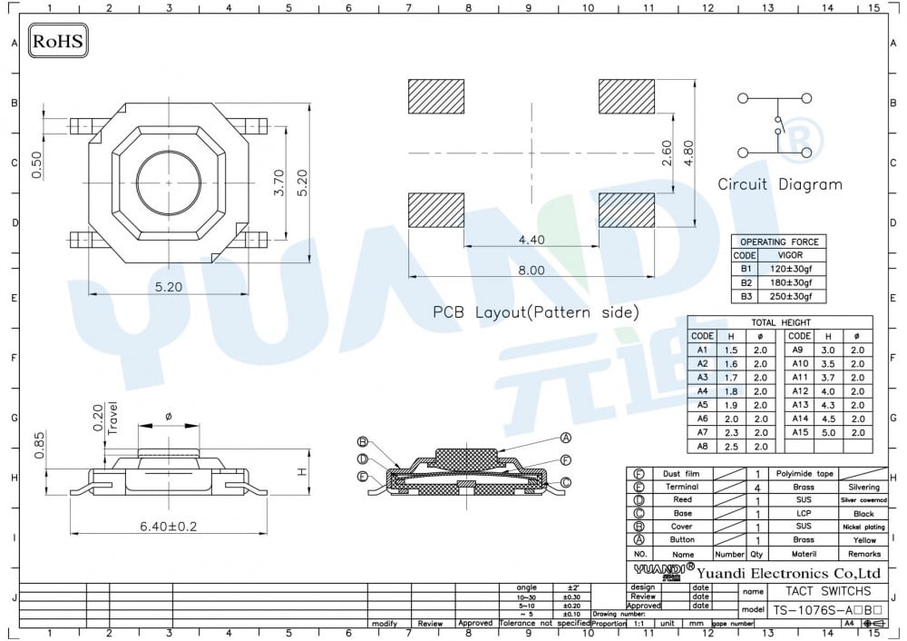 TS-1076S-A5B2 technical document page