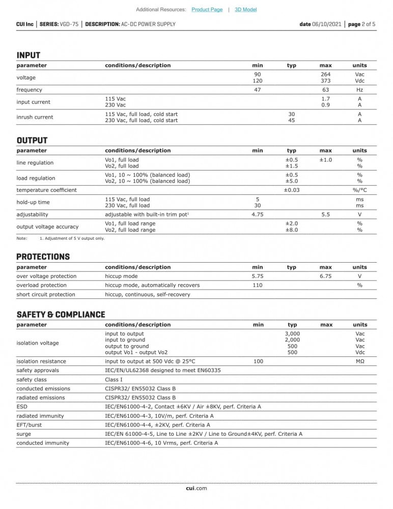 VGD-75-D524 datasheet page 2