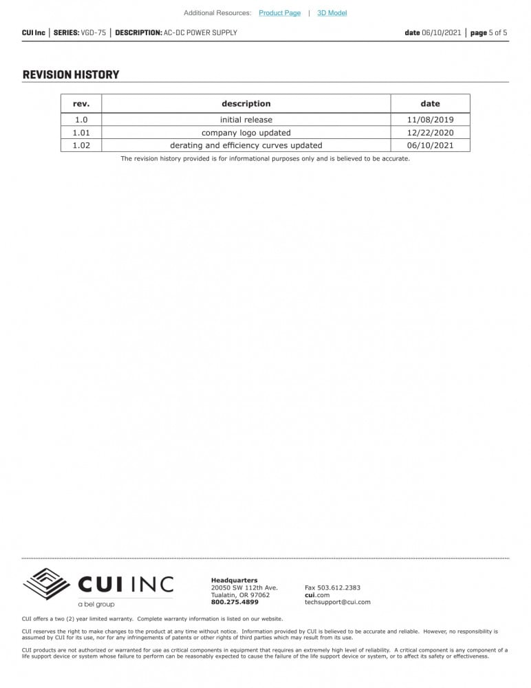 VGD-75-D524 datasheet page 5