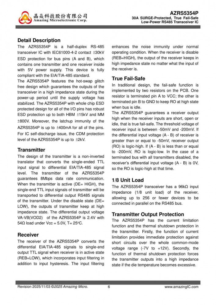 AZRS5354P datasheet page 6