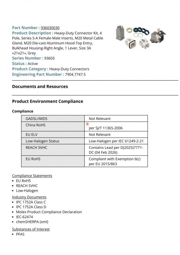 936030030 technical document page 1