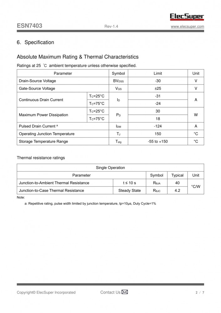 ESN7403 datasheet page 2