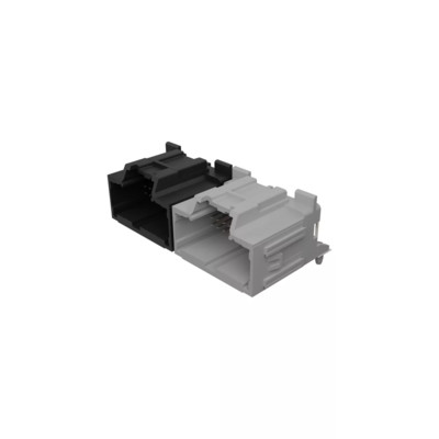 Stac64 2 Bay Right-Angle Headers, 40 Circuits, Bay A 20 Circuit Signal Header, Polarization A, Black; Bay B 20 Circuit Signal Header, Polarization B, Gray, Tray for sale