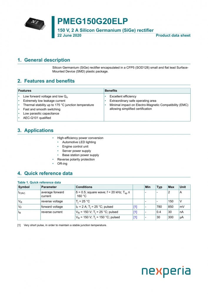 PMEG150G20ELPX datasheet page 1