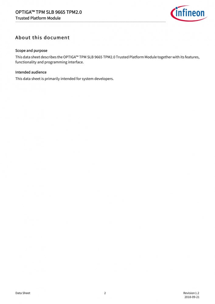SLB9665 datasheet page 2