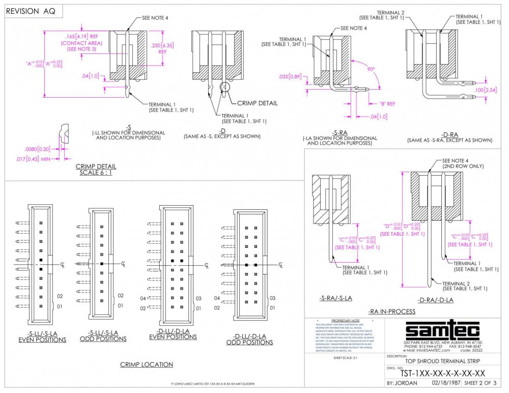Samtec TST-104-01-G-D technical drawing page 2