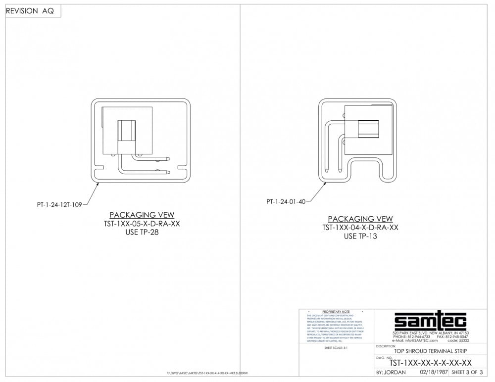 Samtec TST-104-01-G-D technical drawing page 3