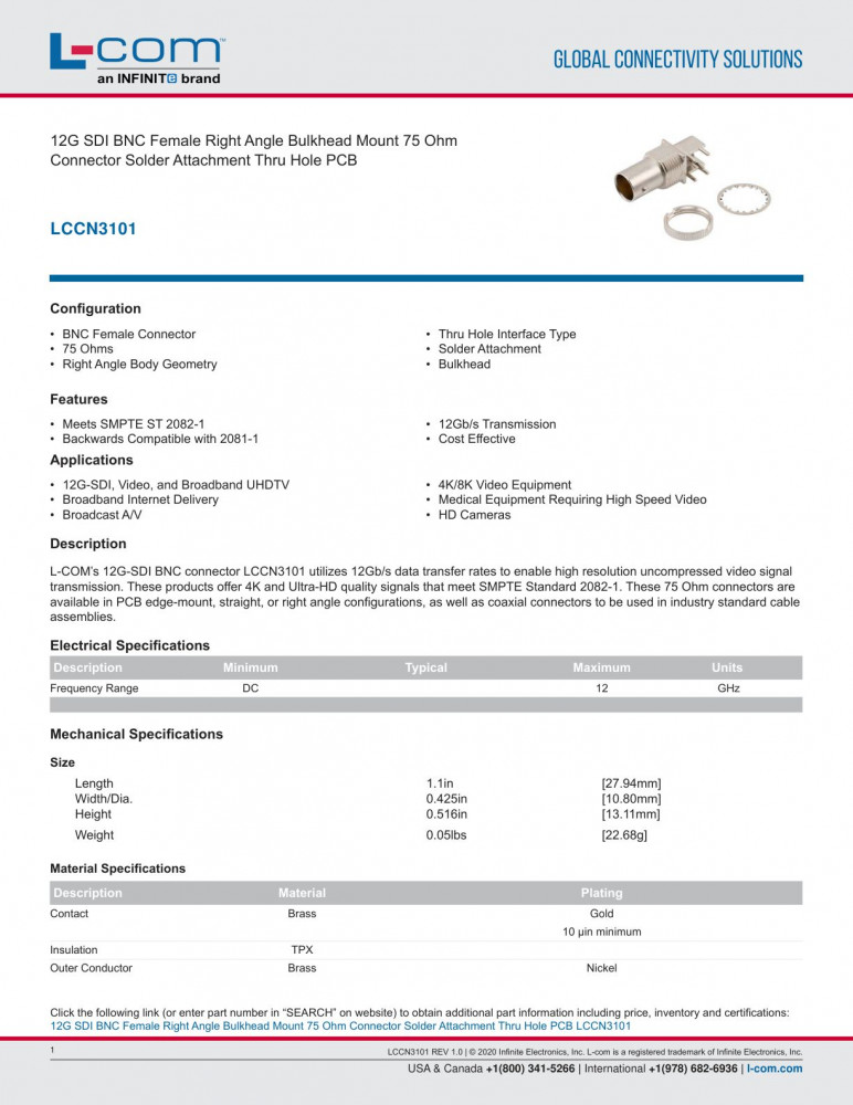 LCCN3101 technical document page 1