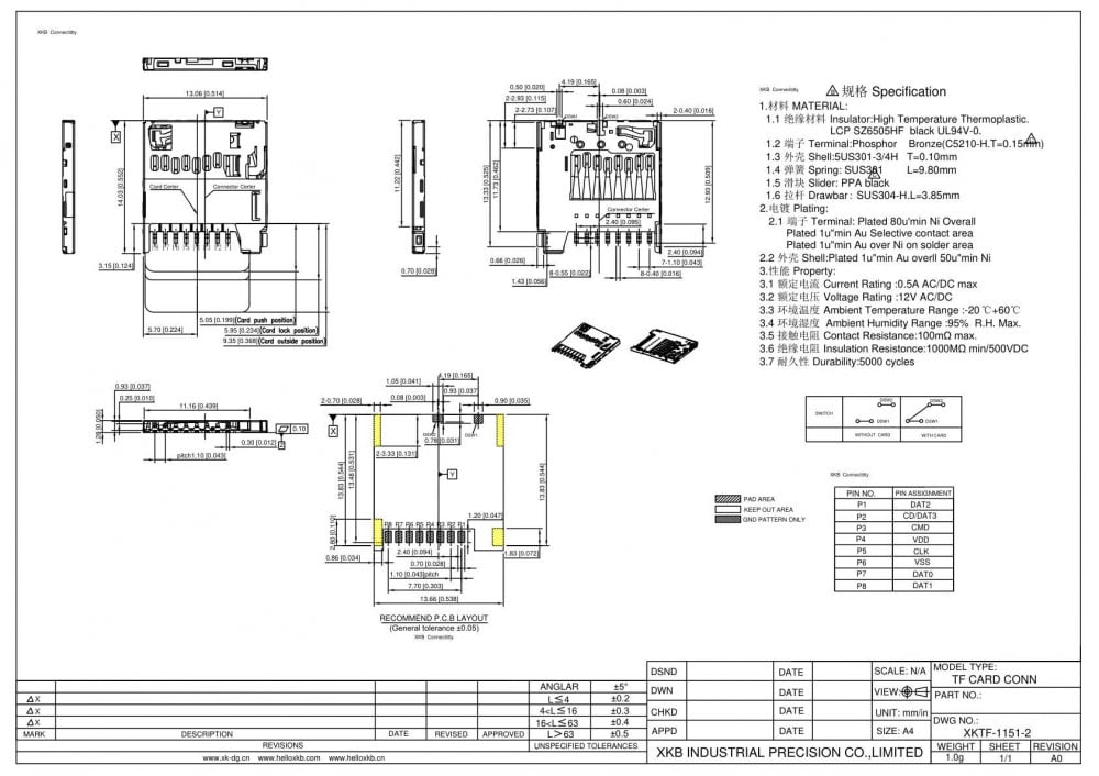 XKTF-1151-2 technical document page