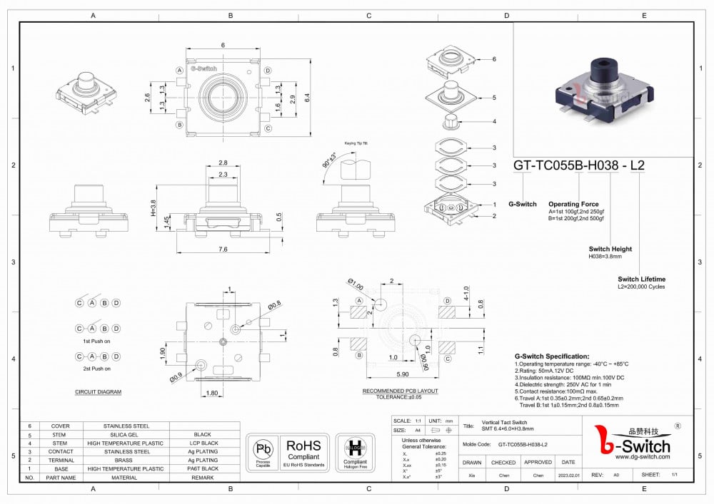 GT-TC055B-H038-L2 technical document preview