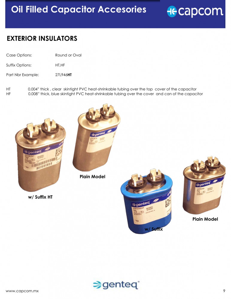 Catalog page 9: exterior insulator options