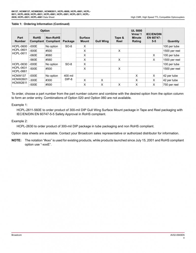 6N137 datasheet page 4