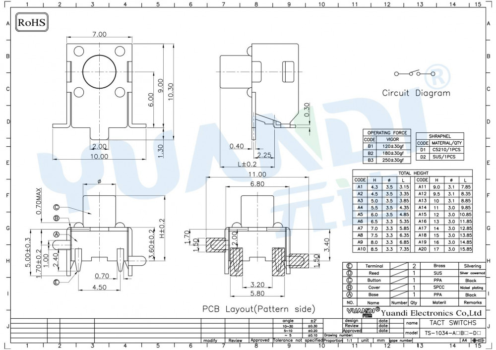 TS-1034-A1B3-D2 technical document page