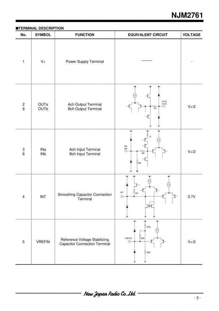 NJM2761 datasheet page 3