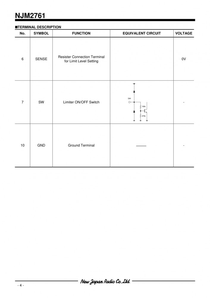 NJM2761 datasheet page 4