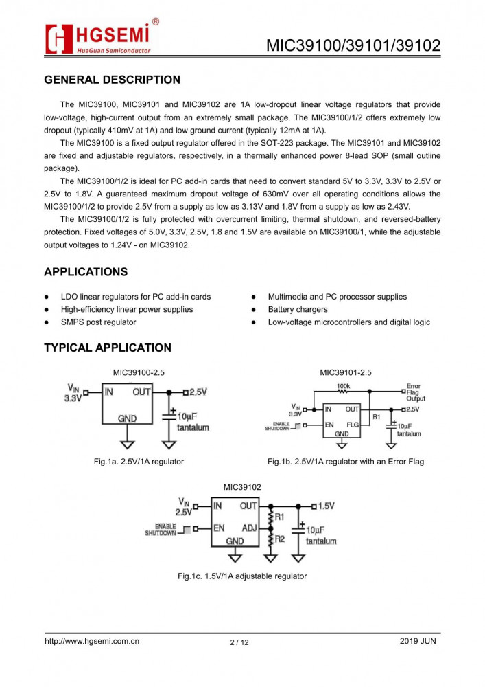 MIC39102M/TR datasheet page 2