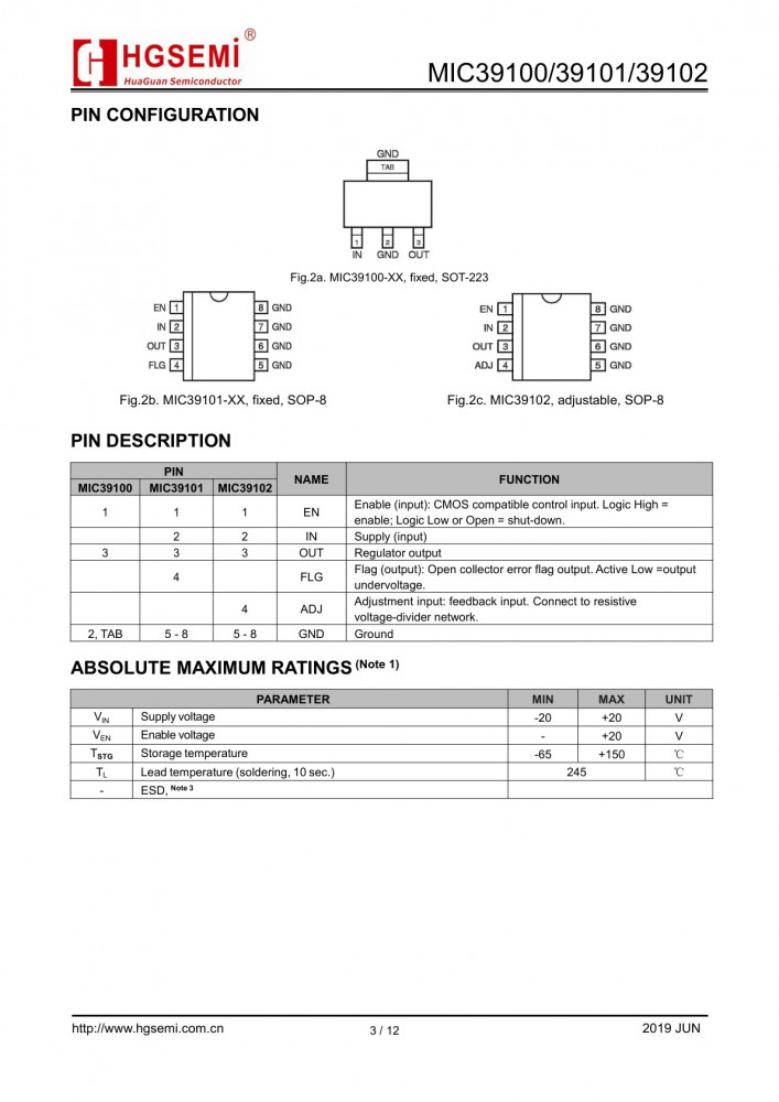 MIC39102M/TR datasheet page 3