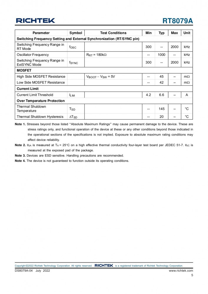 RT8079A datasheet page 5