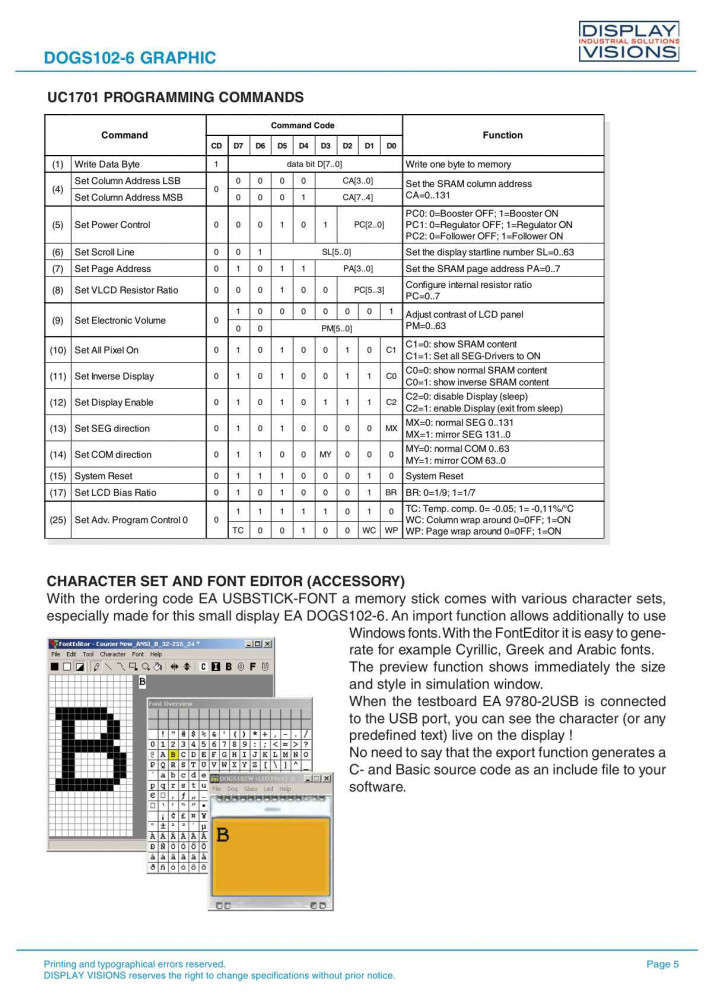 EA DOGS102W-6 technical document page 5