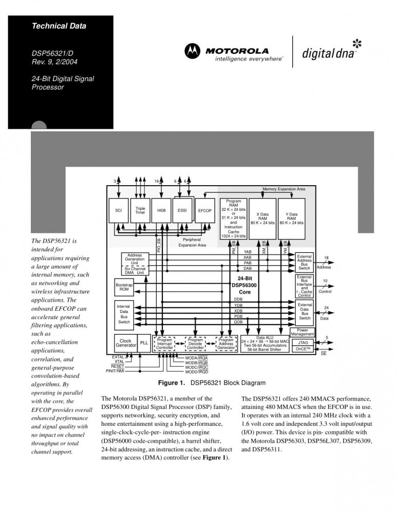 DSP56321 document page 1