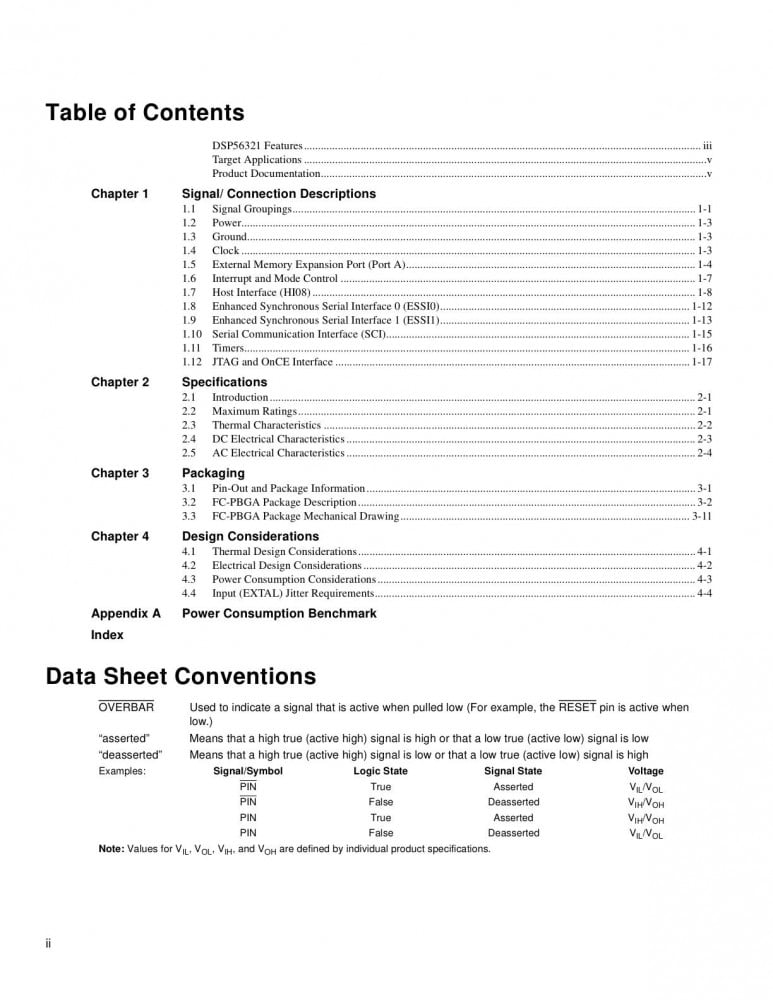 DSP56321 document page 2