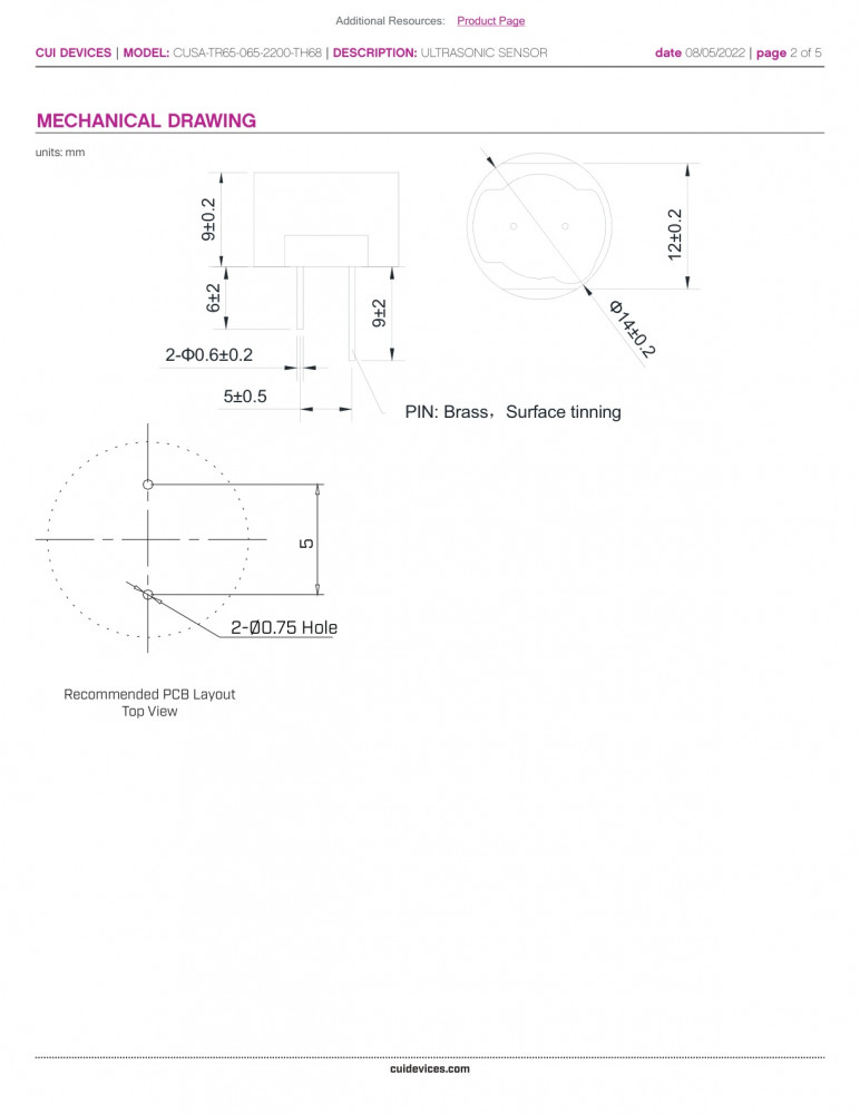 CUSA-TR65-065-2200-TH68 datasheet page 2