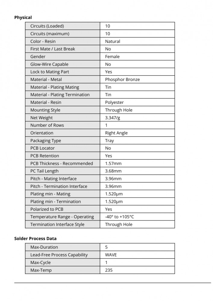 Molex KK 396 product specification page 3