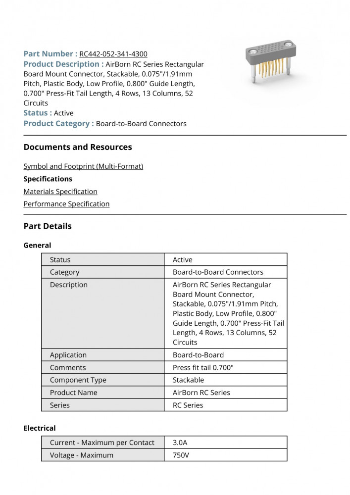 RC442-052-341-4300 technical document page 1