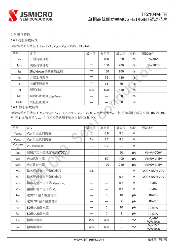 TF2104M-TR datasheet page 4