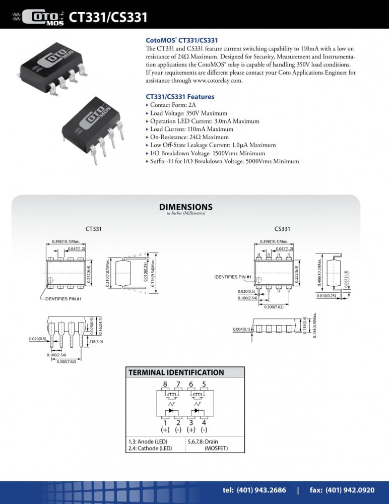 COTO CS331 technical document page 1