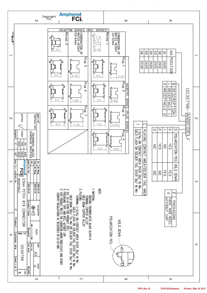 Amphenol 10132798-022100LF drawing page 1