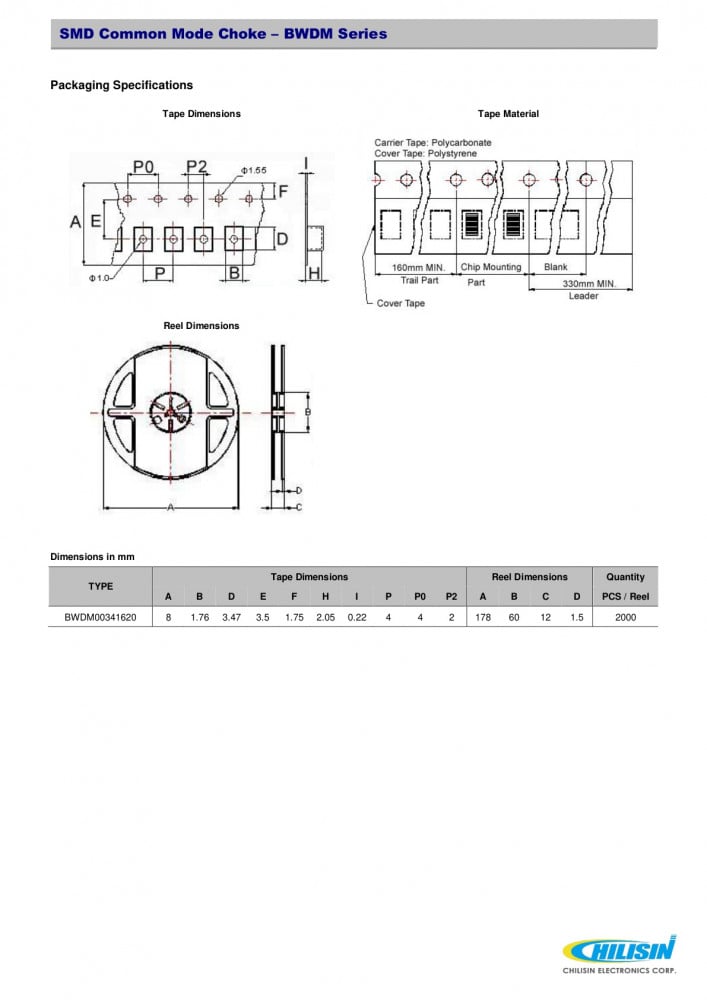 Chilisin BWDM series datasheet page 3