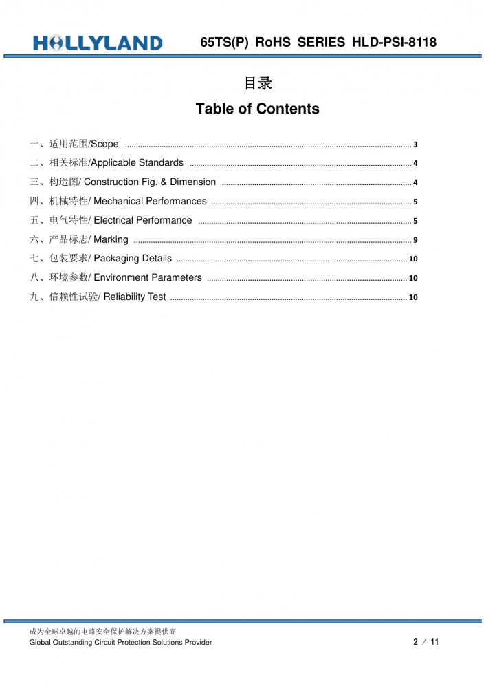 HOLLY 65TS(P) datasheet page 2