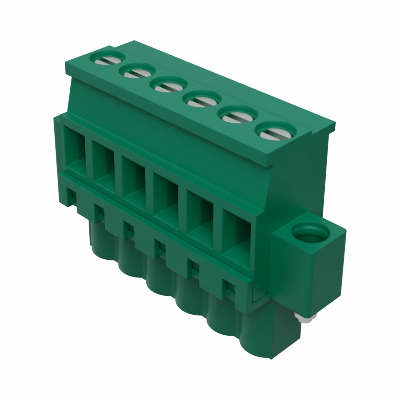 5.00mm Pitch Eurostyle Vertical Plug, with Retention Screws, Rear Wire Entry, Green Housing, 6 Circuits for sale