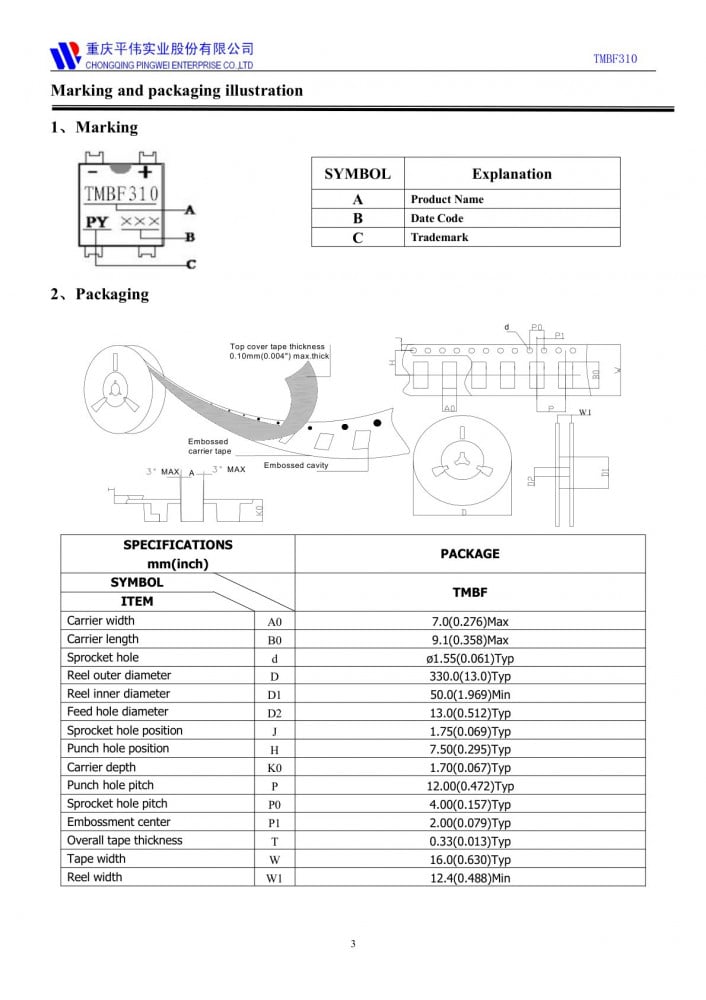 TMBF310 datasheet page 3