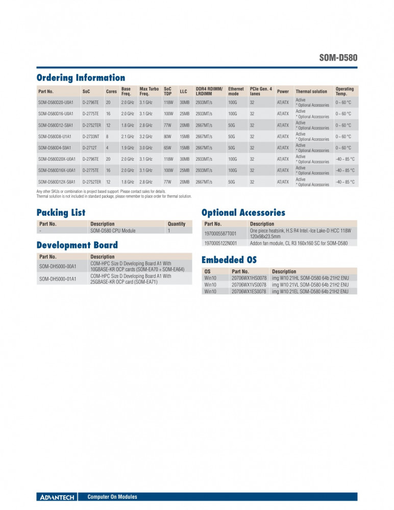 SOM-D580 technical document page 3